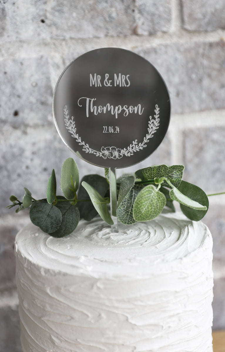 Silver Wedding Cake Topper – The Willow Workshop UK