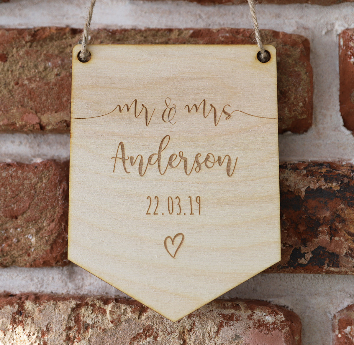Personalised Mr and Mrs Flag Sign - Wooden | The Willow Workshop – The ...