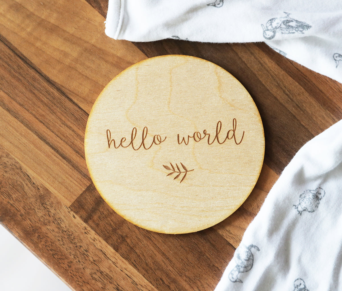 Hello World Baby Announcement Sign - Wooden | The Willow Workshop – The ...